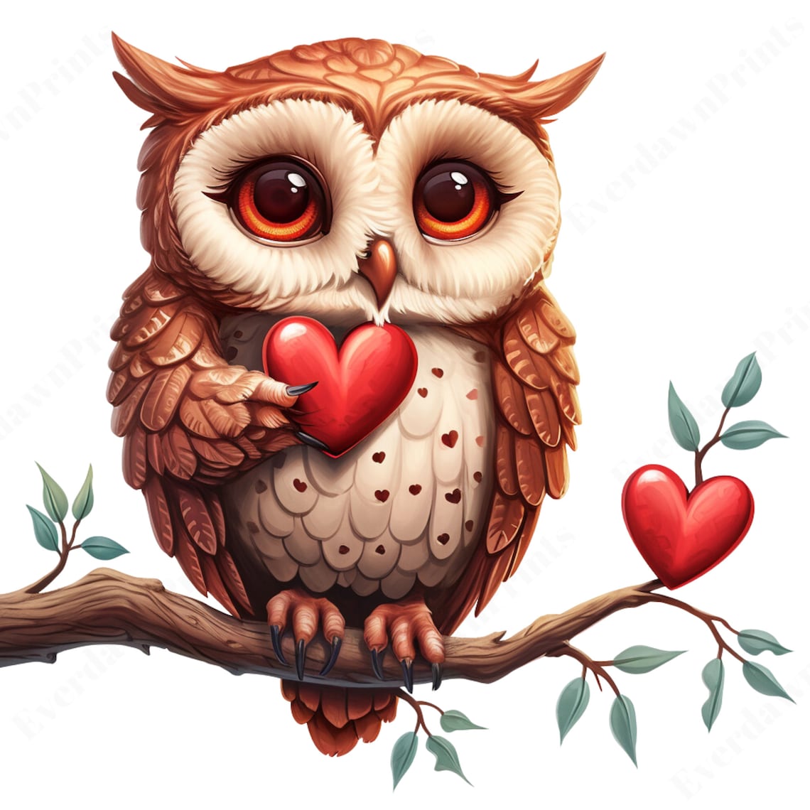 23 Valentine Owl Watercolor Clipart, High Quality Transparent PNG, Owl ...