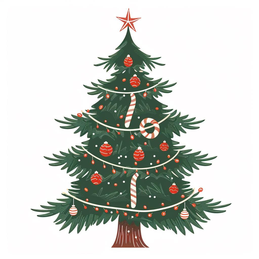 24 Christmas Tree Clipart, Holiday Clipart, Festive Tree Digital ...