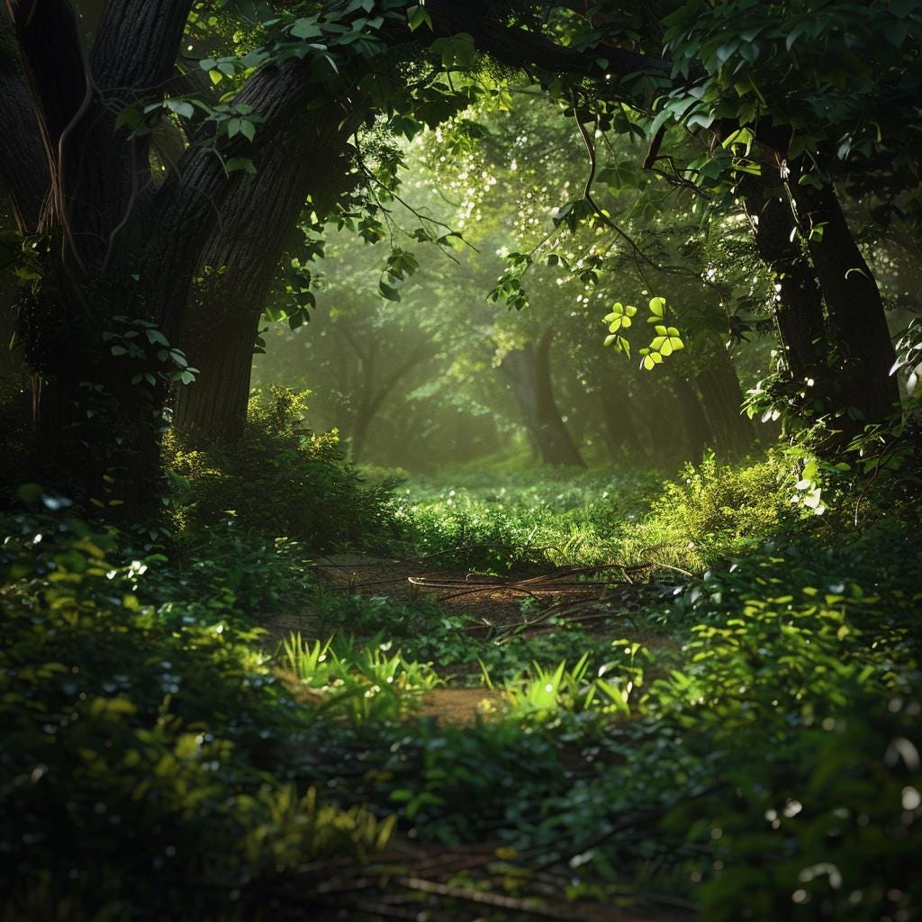 72 Enchanted Forest Clipart, Magical Woodland Digital Download, Green Nature Art, Fairy Tale ...