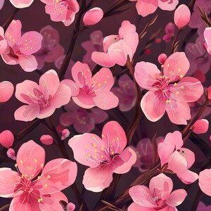 24 Cherry Blossom Clipart, Pink Floral Clipart, Watercolor Flowers ...