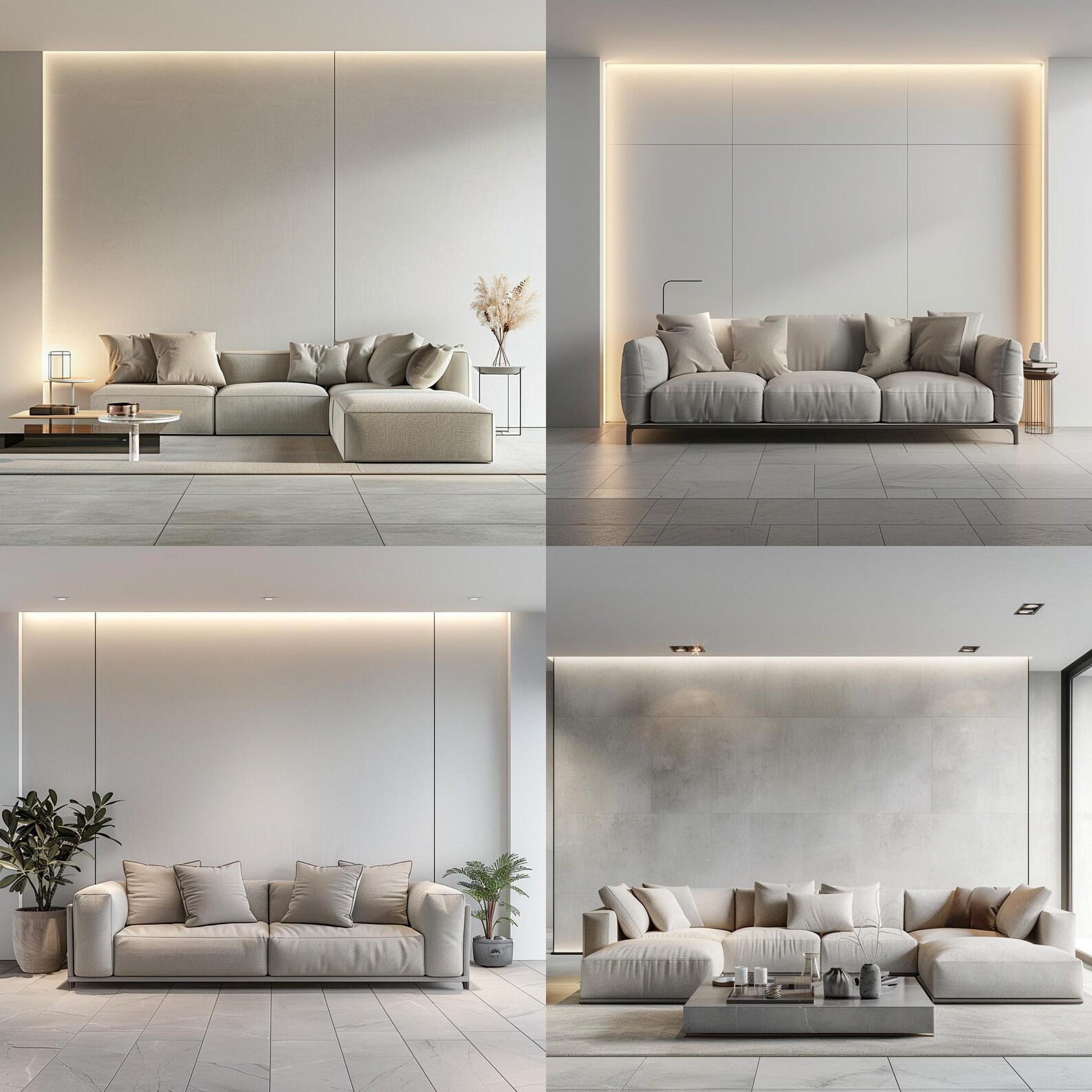 24 Modern Living Room Clipart, Minimalist Sofa Graphic, Beige Interior ...