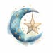 24 Celestial Moon Star Clipart, Watercolor Moon and Stars PNG, Astral ...