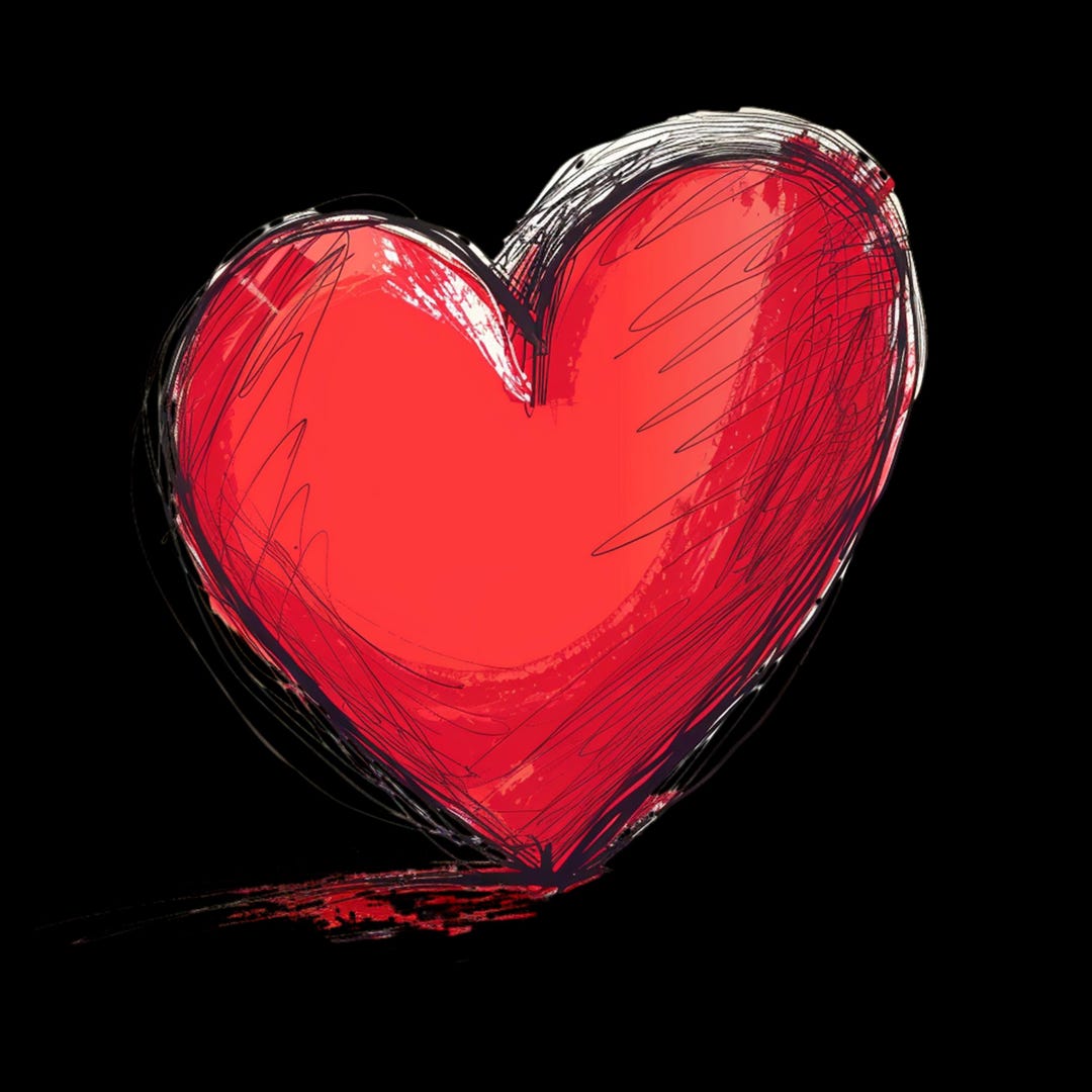 24 Hand Drawn Red Heart Transparent Clipart, Sketch Style Heart ...