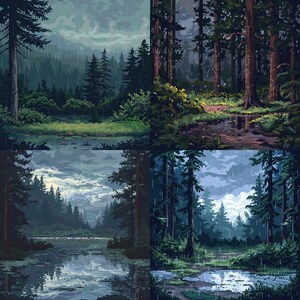 24 Forest Rain Clipart, Digital Nature Art, Scenic Rainy Forest ...