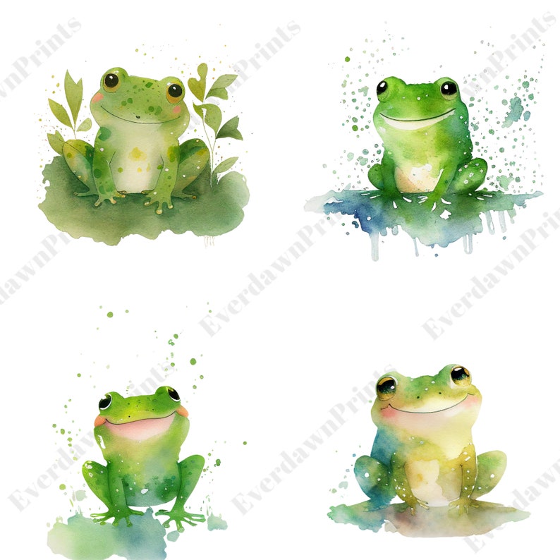 15 Cute Frog Clipart, High Quality Transparent PNG, Watercolor, Frog ...