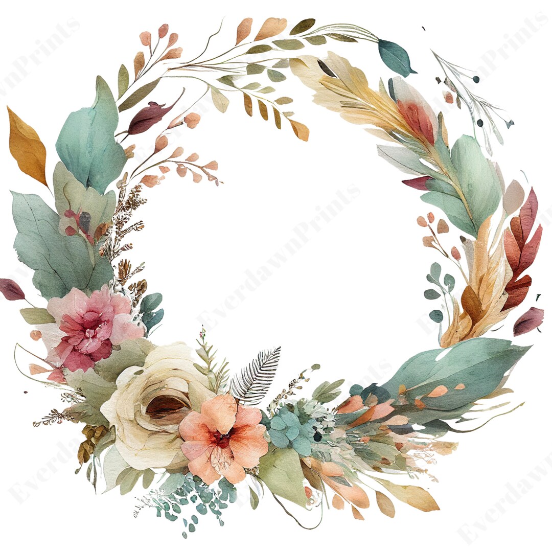 28 Watercolor Boho Borders, Floral Clipart, Clipart Borders, High ...