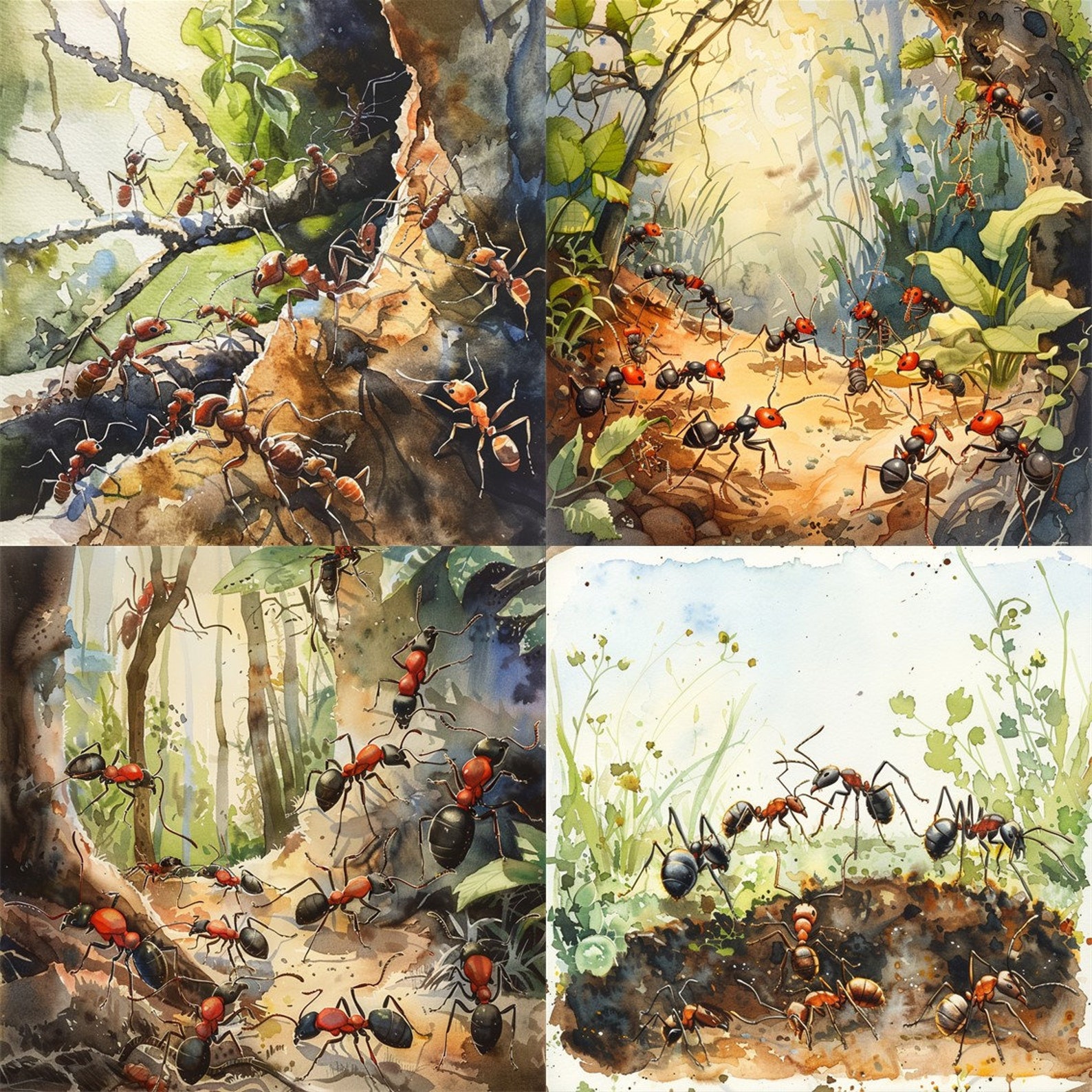 23 Ant Watercolor Clipart, Ant Clipart, Ant PNG, Ant Illustration ...