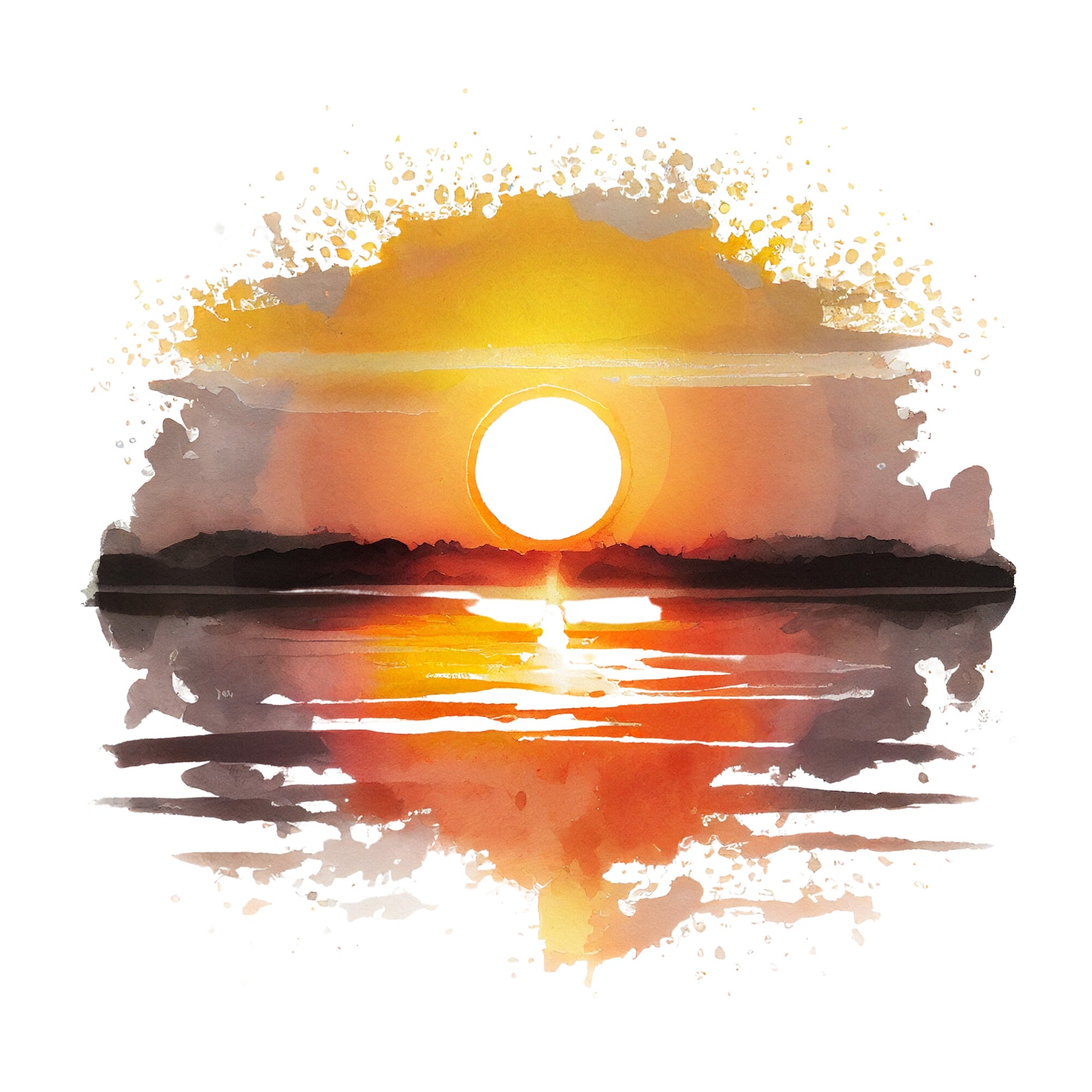 12 Watercolor Sunrise Sunset Clipart, High Quality Watercolor PNG ...