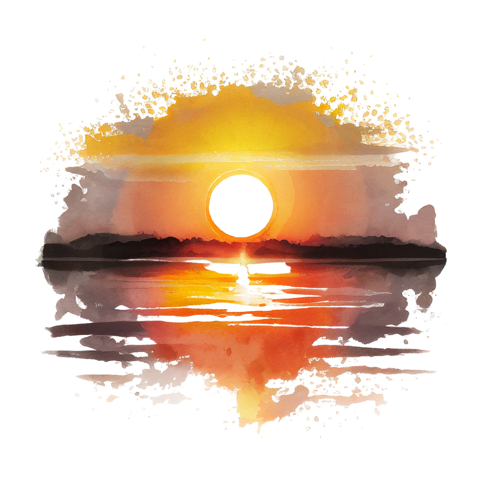 12 Watercolor Sunrise Sunset Clipart, High Quality Watercolor PNG ...