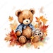 35 Fall Teddy Bear Clipart, Teddy Bear Clipart, Autumn Teddy Bear ...