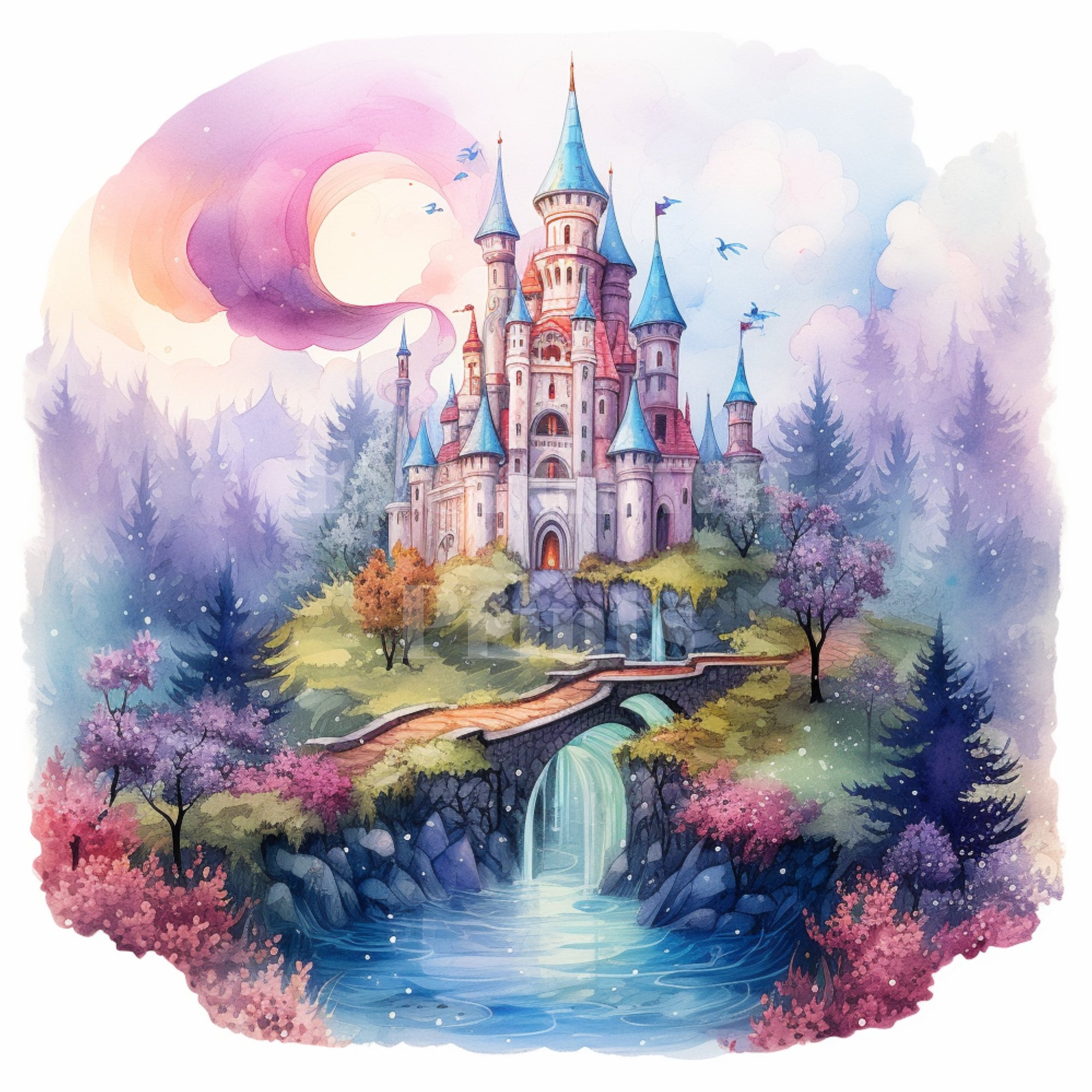 11 Fairy Tale Castle, High Quality PNG, 300 Dpi, Clipart, Baby Shower ...