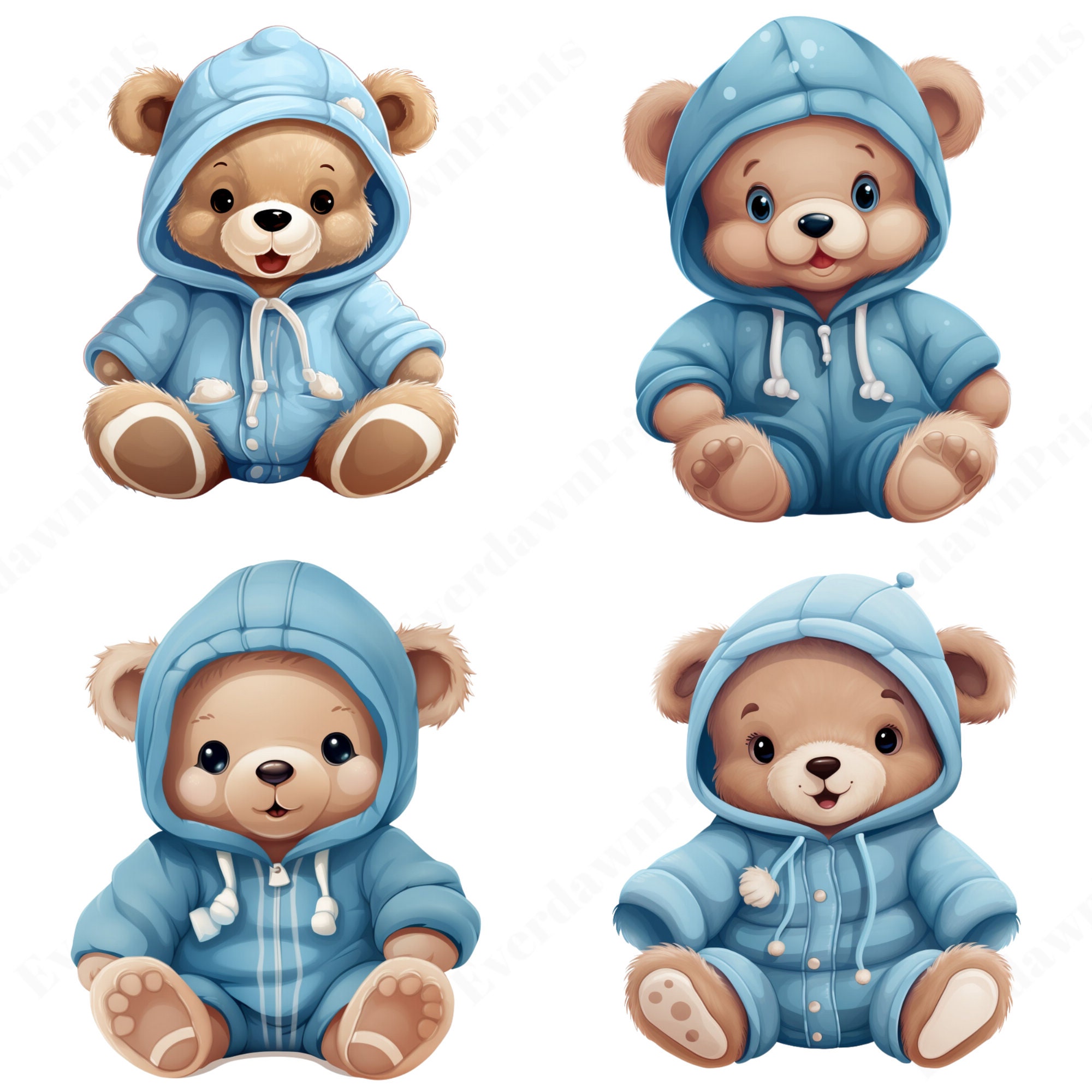 29 Watercolor Teddy Bear Hoodie Clipart, Teddy Bear Clipart ...
