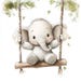23 Cute Baby Elephant Clipart Watercolor, Adorable Animal Transparent ...