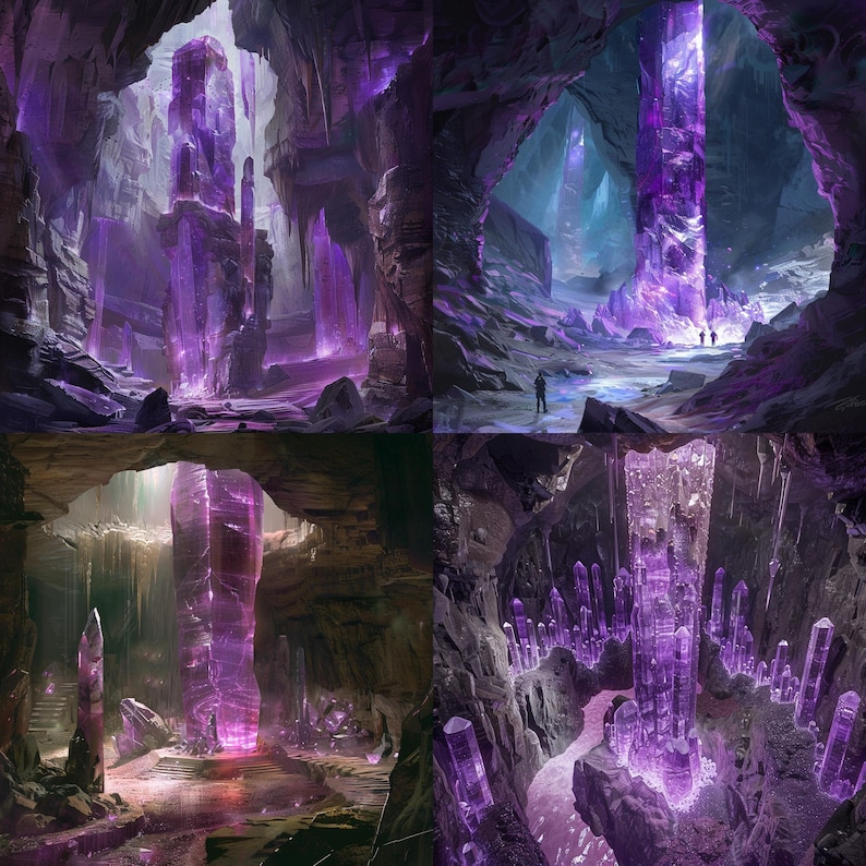 24 Enchanted Crystal Cavern Clipart, Fantasy Digital Download, Mystical ...