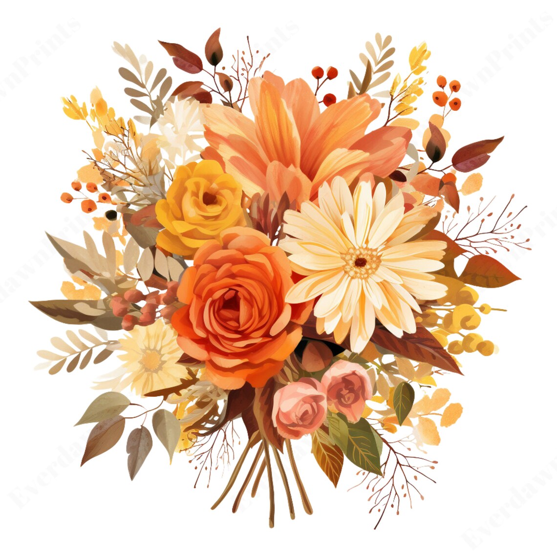 28 Autumn Floral Clipart, Autumn Bouquet, High Quality Transparent ...