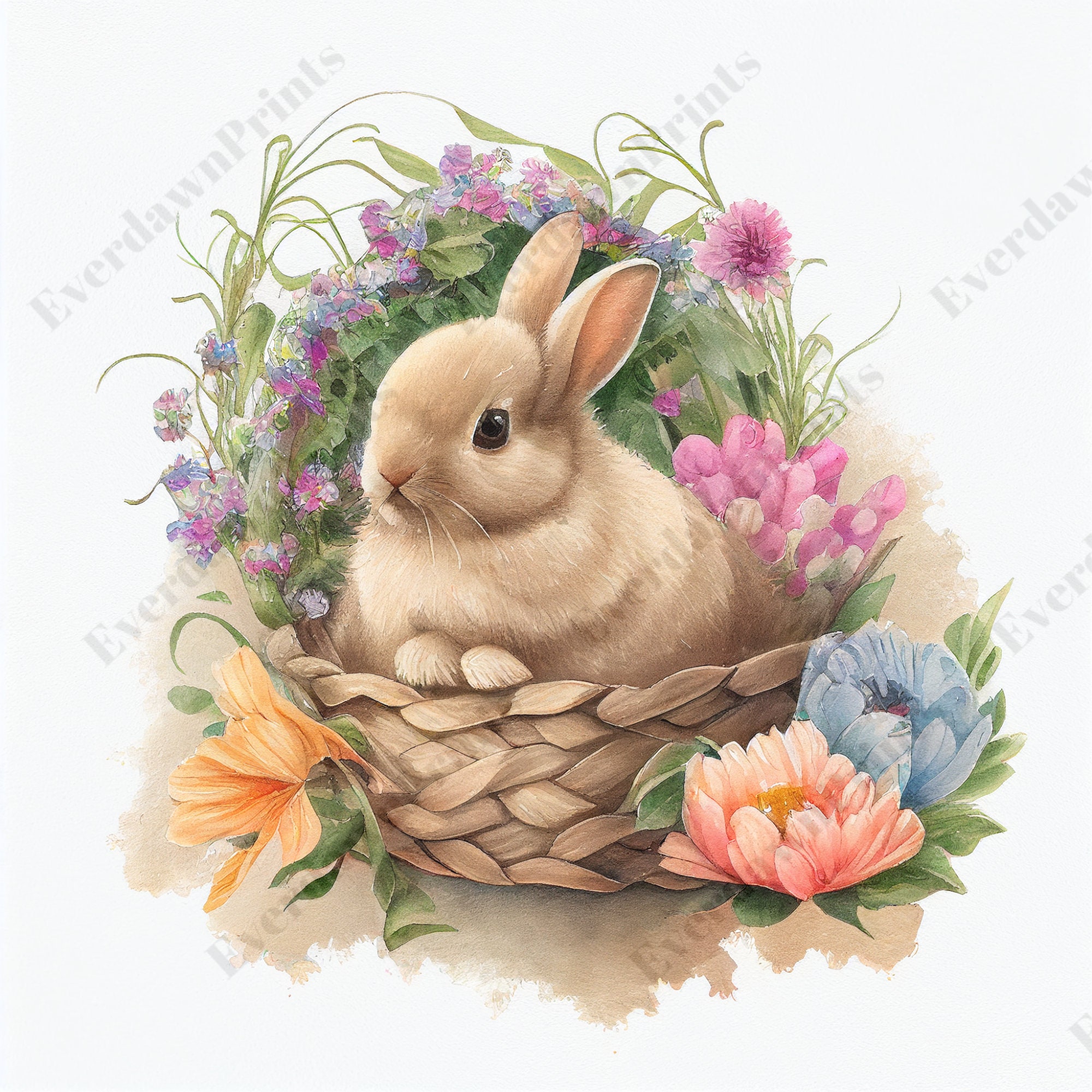 36 Easter Bunny Basket Clipart High Quality Pngs Nursery - Etsy