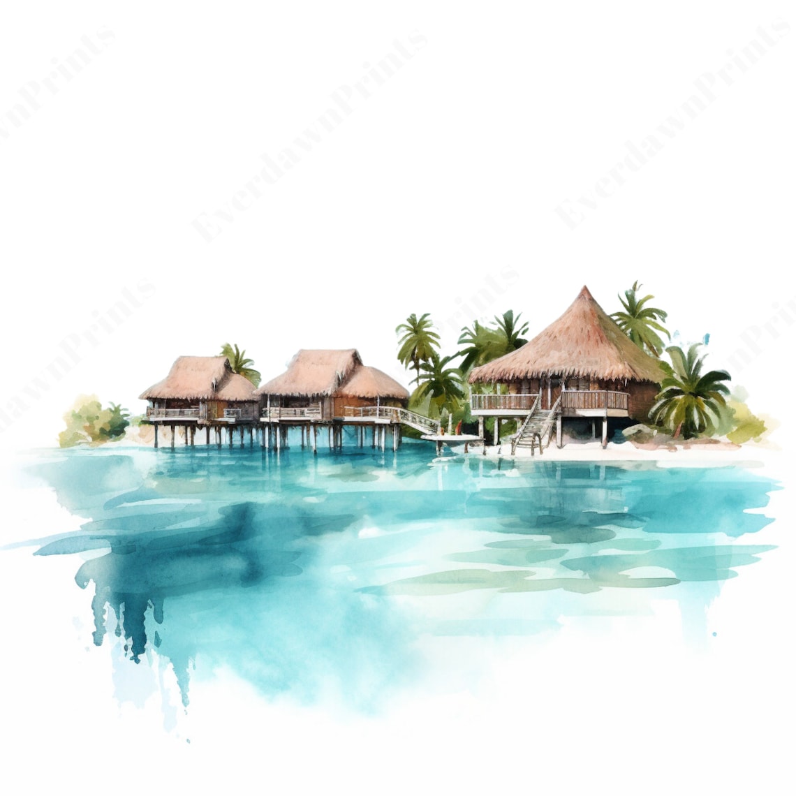25 Watercolor Bora-bora Clipart Transparent PNG Tropical - Etsy