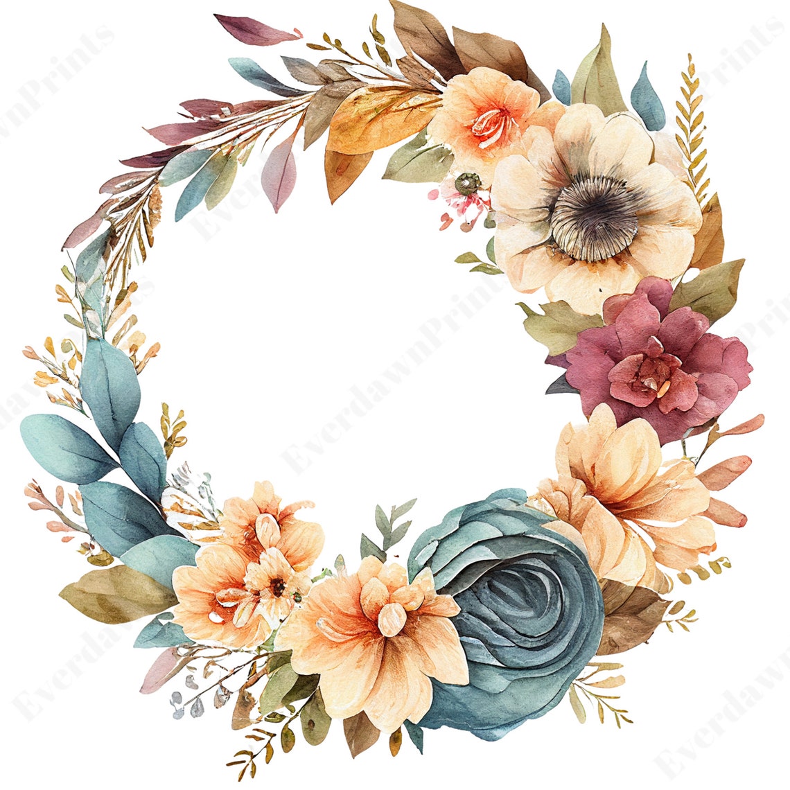 28 Watercolor Boho Borders, Floral Clipart, Clipart Borders, High ...