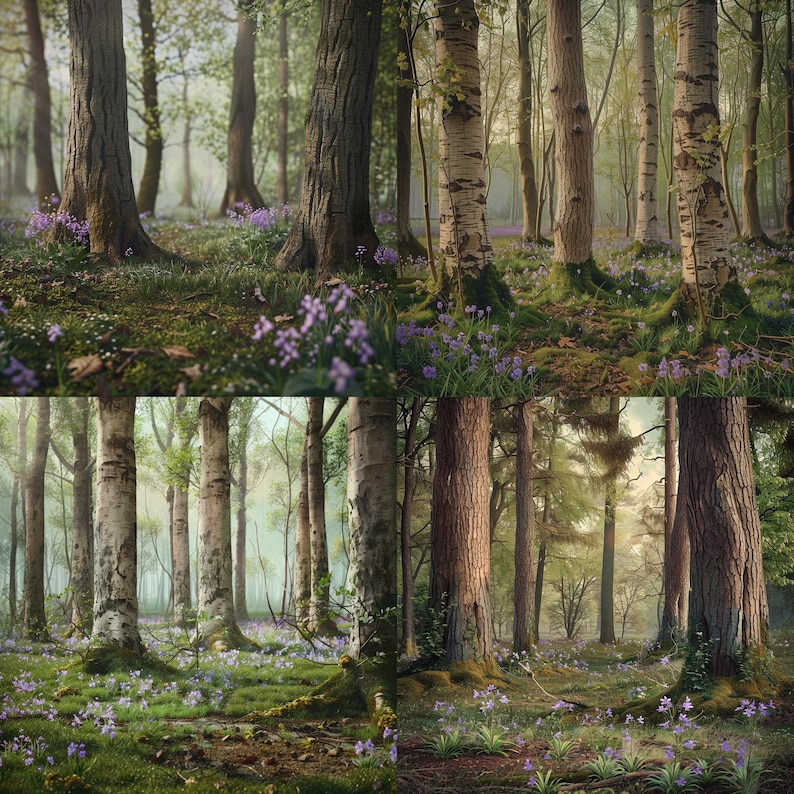 24 Forest Clipart, Woodland Scene, Nature Illustration, Spring Forest ...
