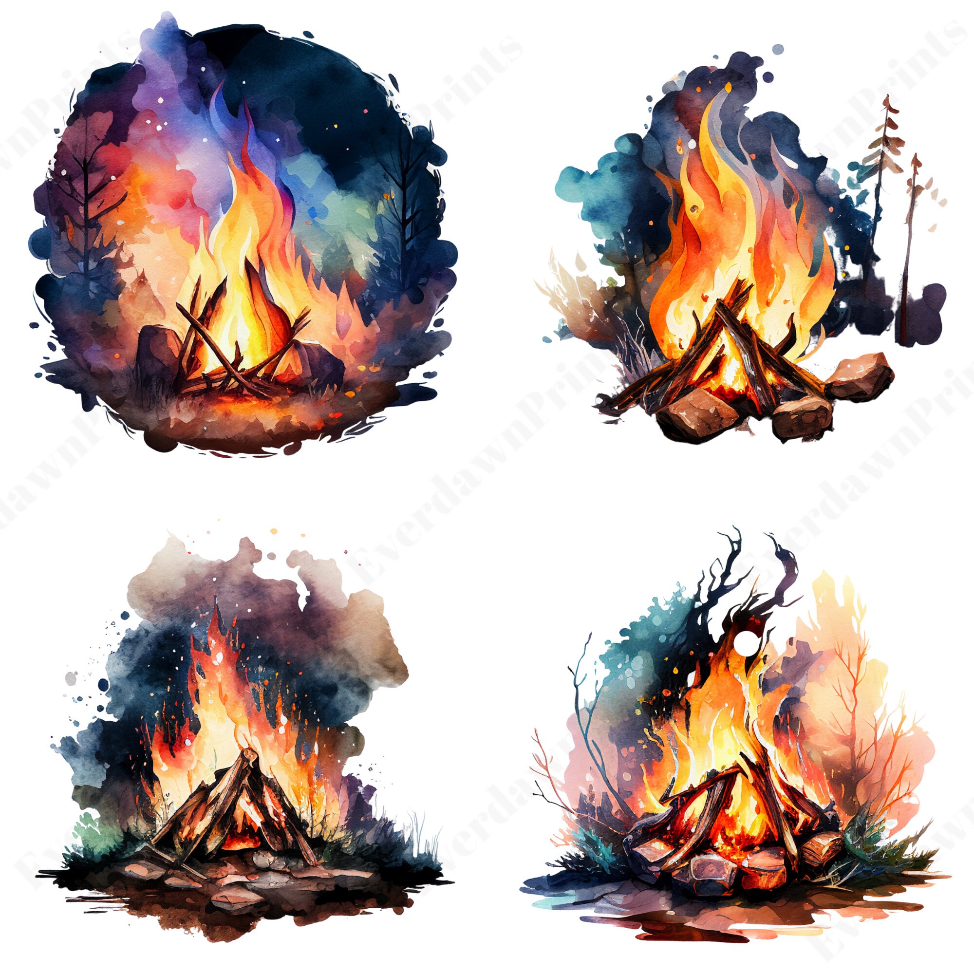 25 Watercolor Campfire Clipart, High Quality Transparent PNG ...