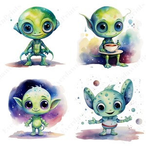 22 Alien Clipart - High Quality Transparent PNG - Watercolor Alien ...