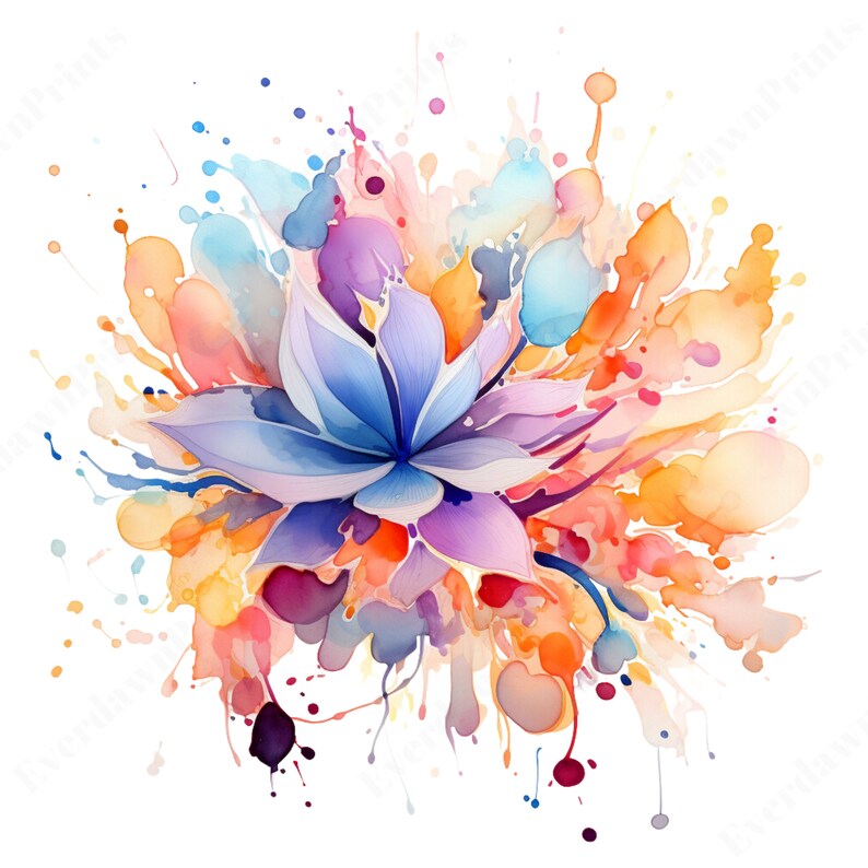28 Watercolor Abstract Flowers Clipart, High Quality Transparent PNG ...