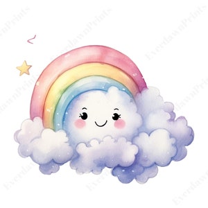 15 Happy Cloud Clipart, High Quality Transparent PNG, Watercolor, Card ...