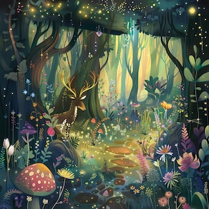 24 Magical Forest Clipart, Fantasy Woodland Digital Art, Mystical ...