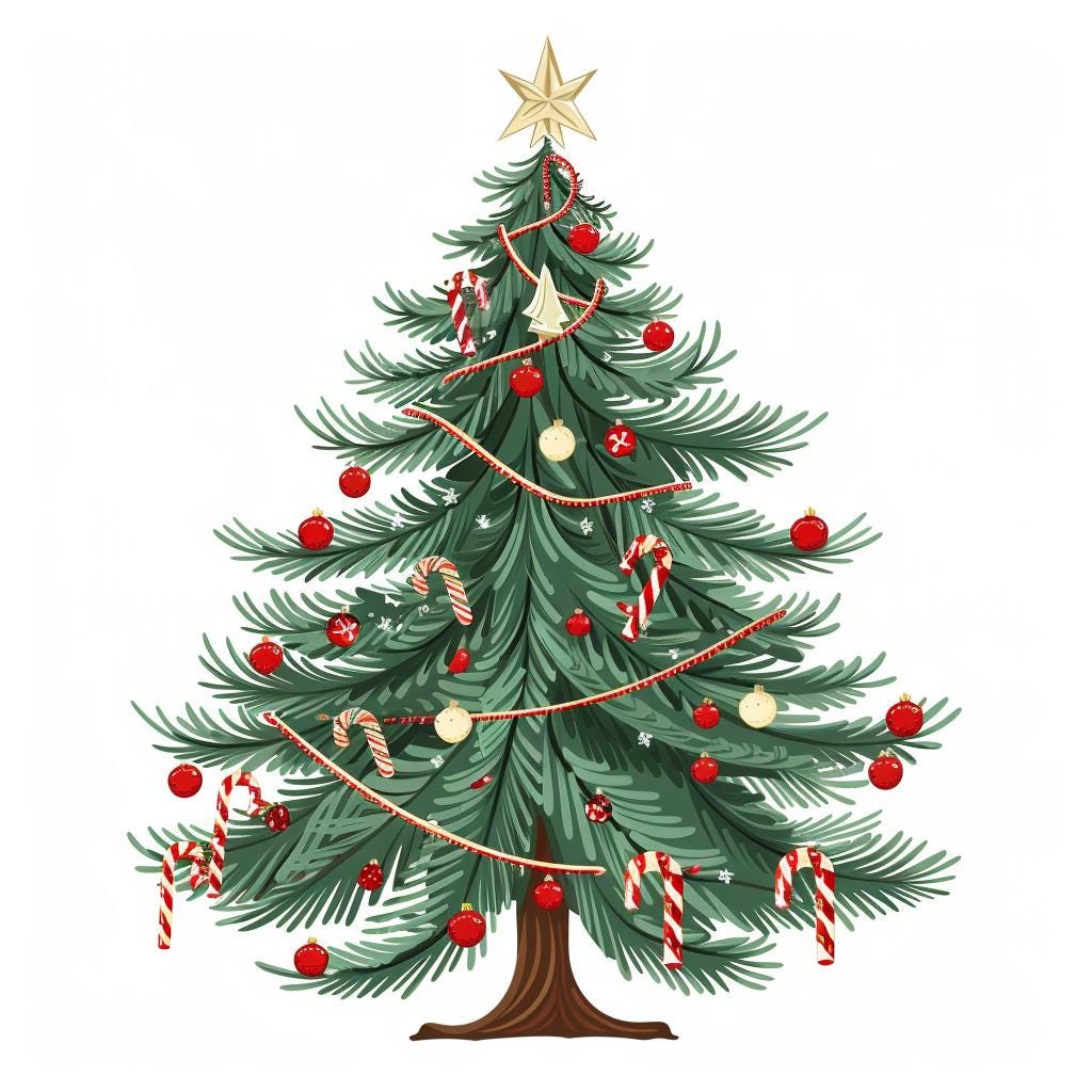 24 Christmas Tree Clipart, Holiday Clipart, Festive Tree Digital ...