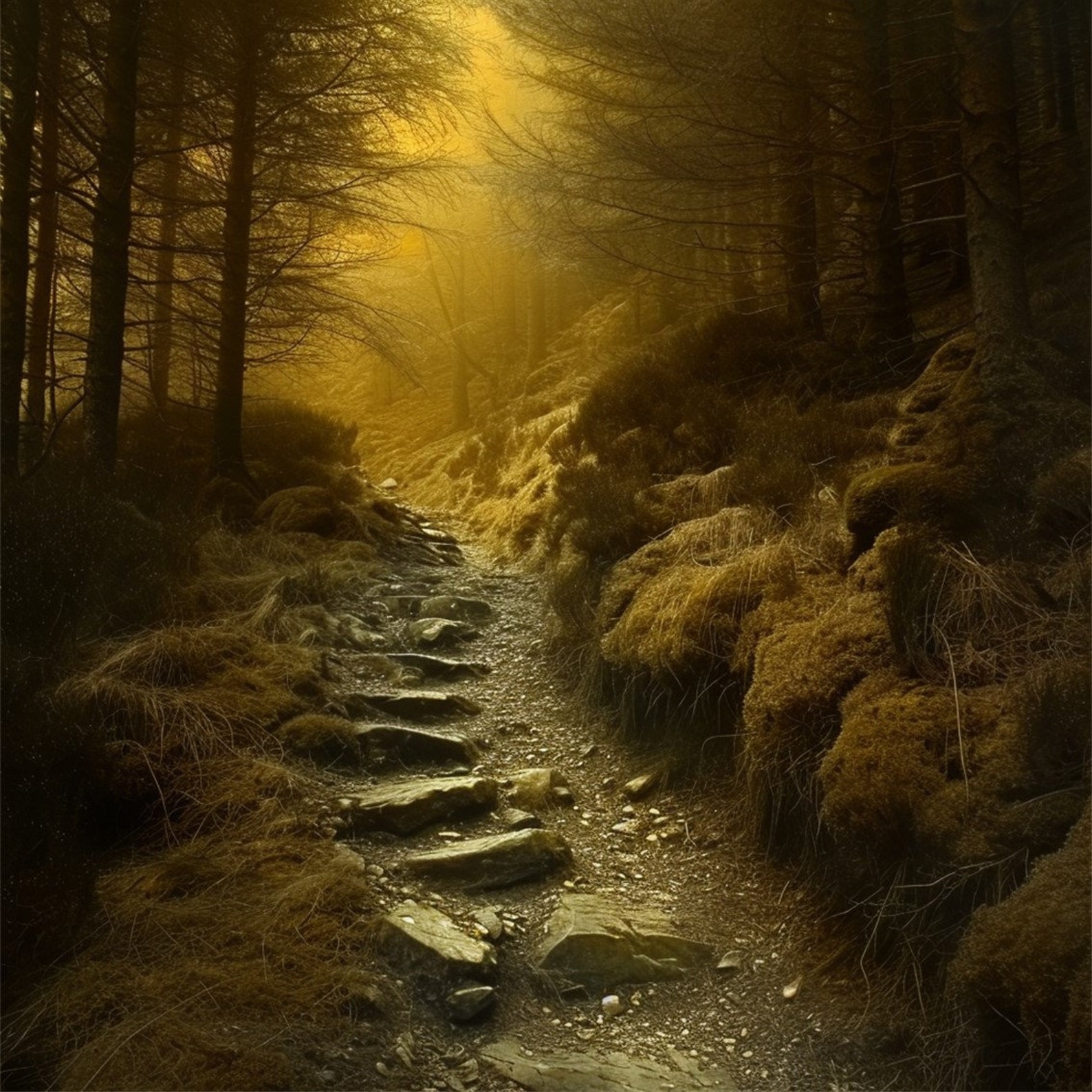 24 Watercolor Narrow Path in a Forest Enchanted Forest Digital ...