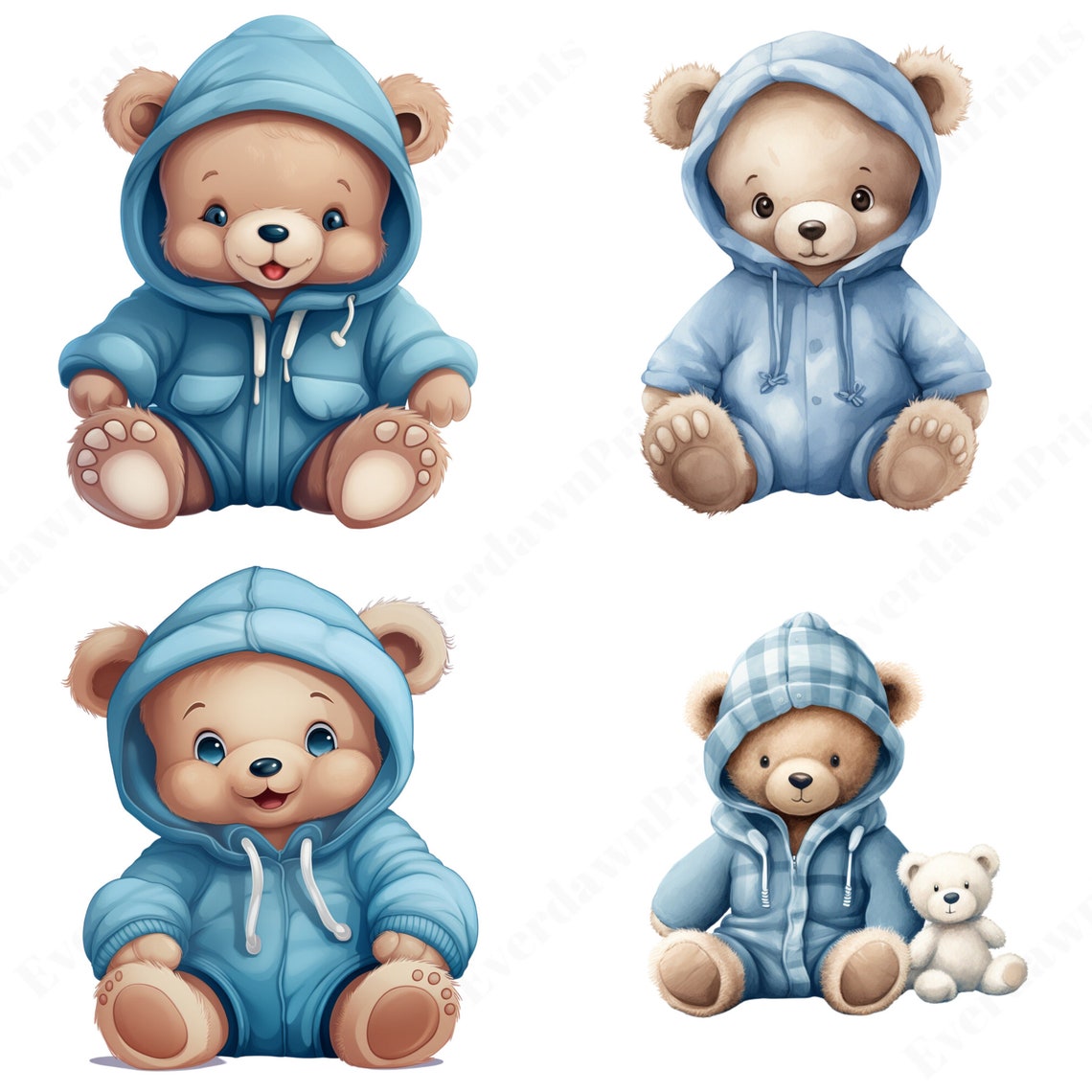 29 Watercolor Teddy Bear Hoodie Clipart, Teddy Bear Clipart ...