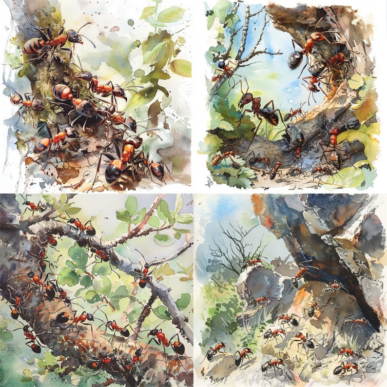 23 Ant Watercolor Clipart, Ant Clipart, Ant PNG, Ant Illustration ...
