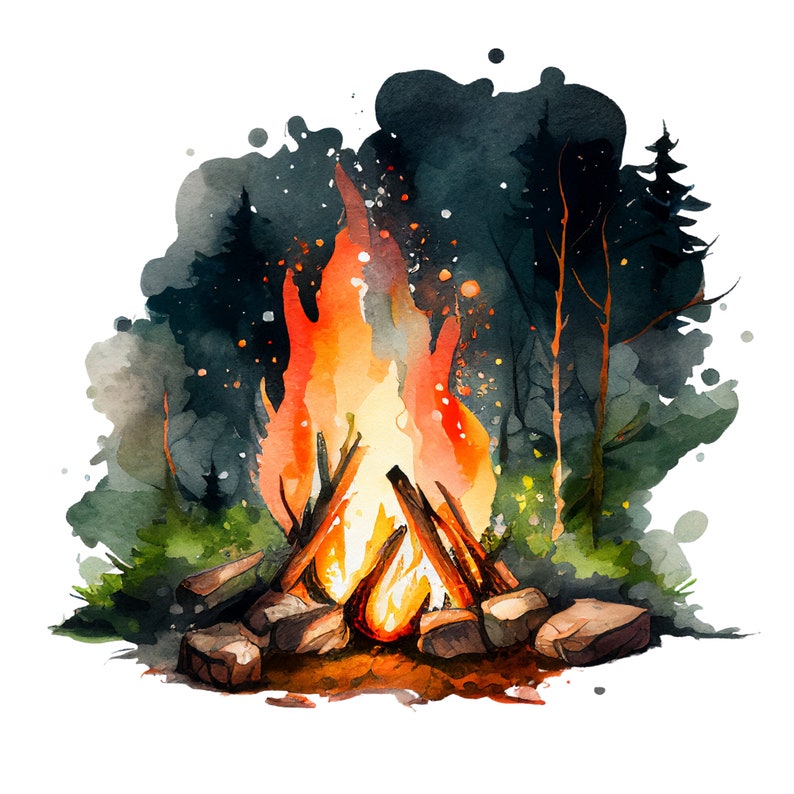 25 Watercolor Campfire Clipart, High Quality Transparent PNG ...