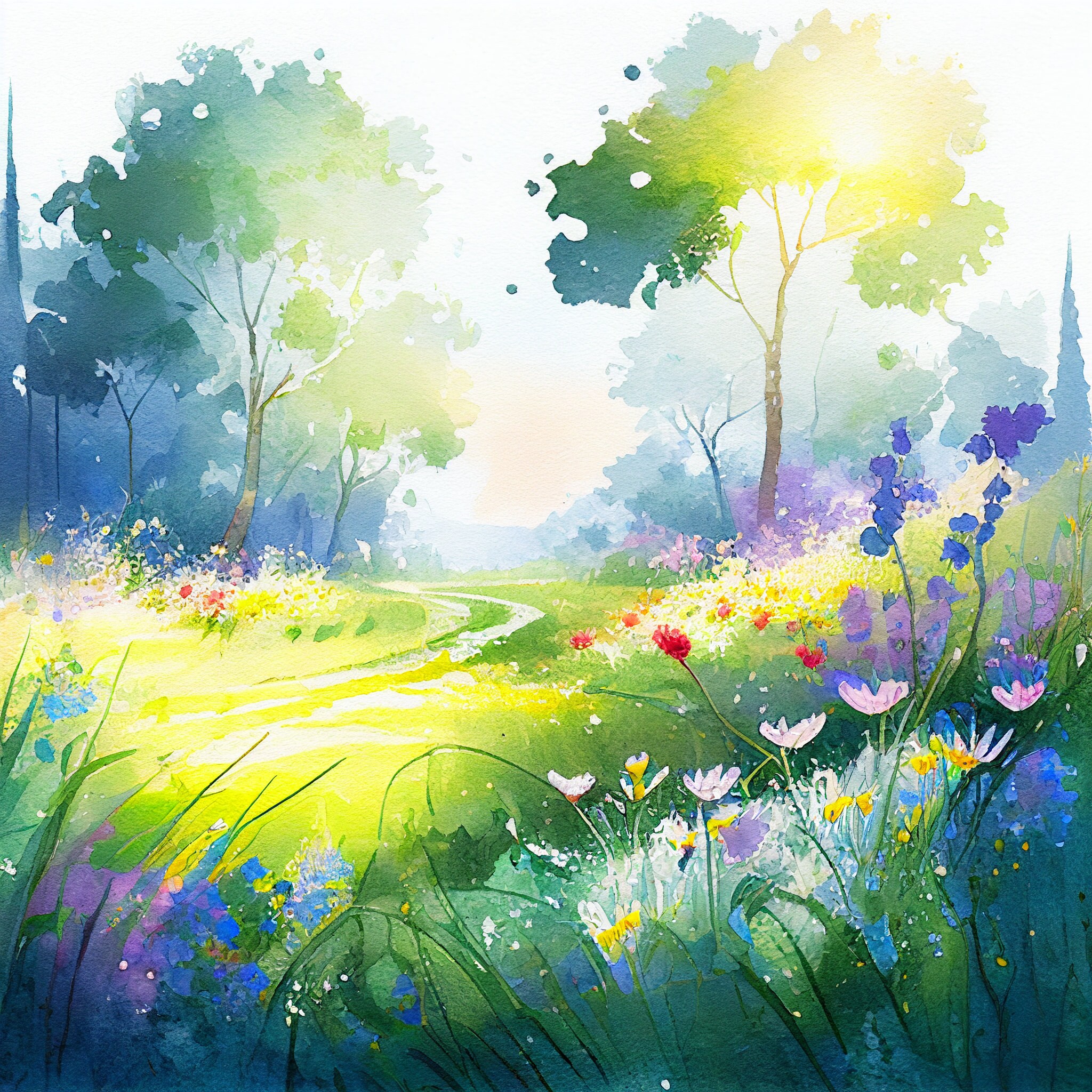 31 Wildflower Meadow Clipart, High Quality Pngs, Nursery Art, Digital ...