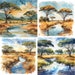 28 African Savanah Watercolor Clipart, Digital Download, Nature Wall ...