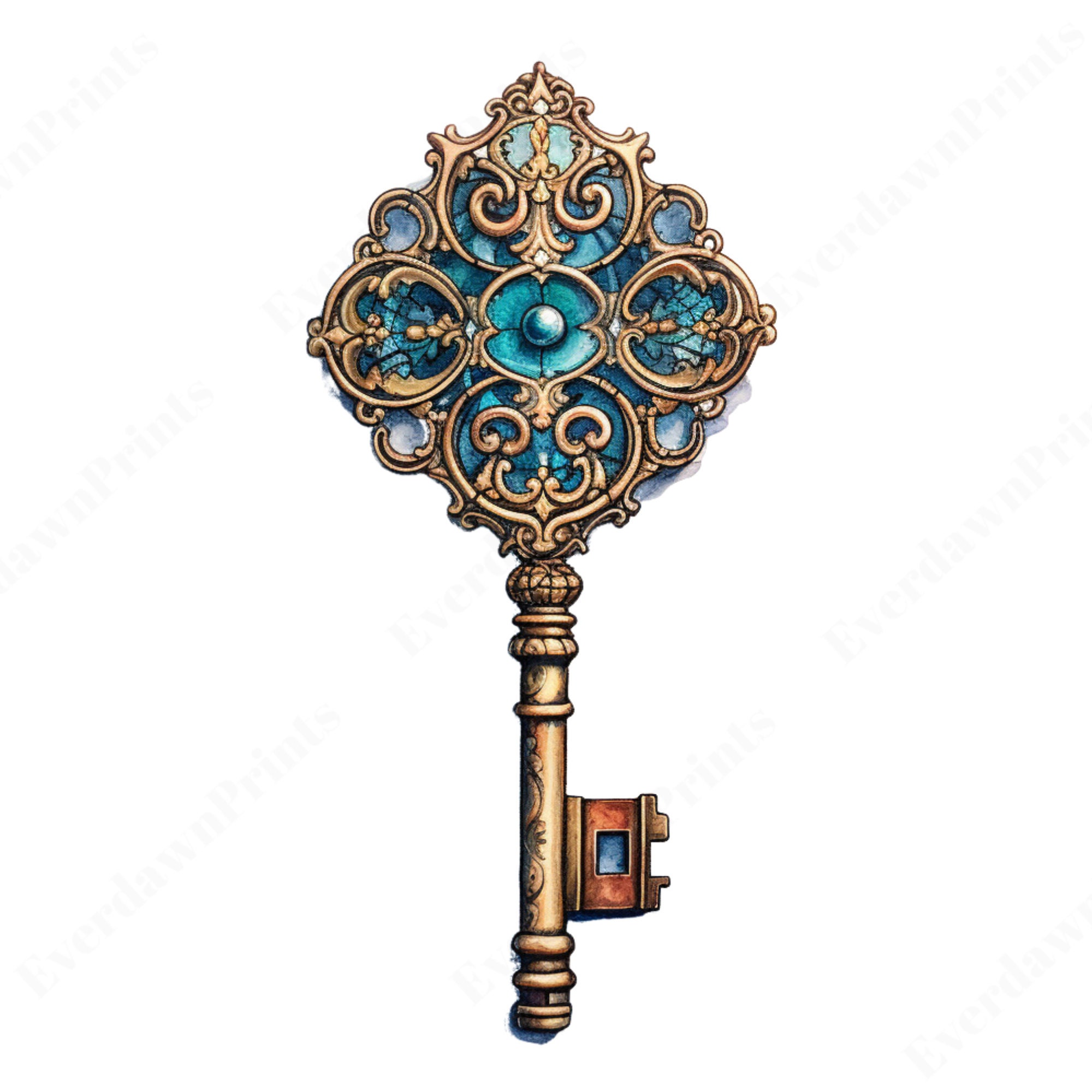 17 Watercolor Vintage Key Clipart, Transparent PNG, Vintage Clipart ...