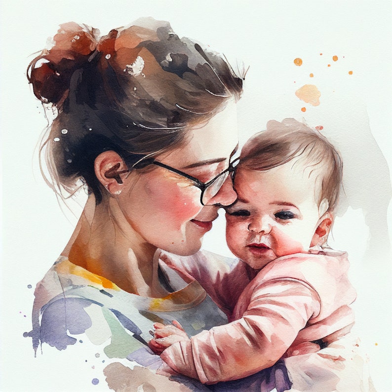 Mother's Day Watercolor Clipart, Card Making Pngs (digital Download) - Etsy