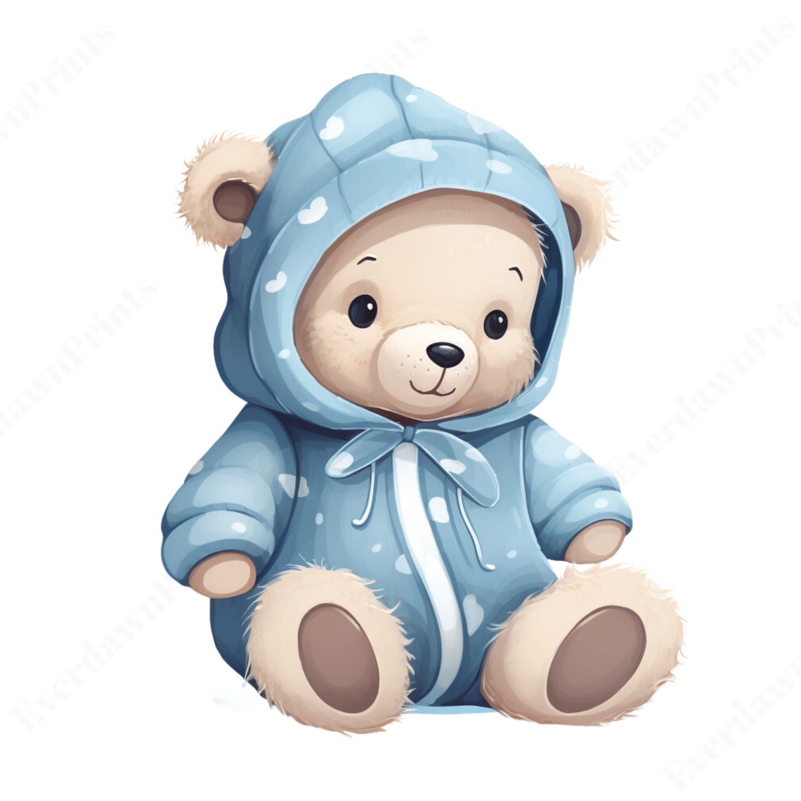 10 Watercolor Sleepy Teddy Bear Clipart, Teddy Bear Clipart ...