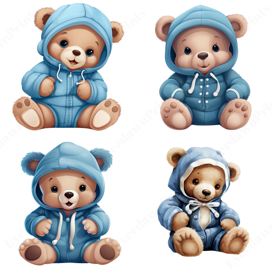29 Watercolor Teddy Bear Hoodie Clipart, Teddy Bear Clipart ...