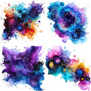 27 Colorful Ink Splash Clipart, Splash, Watercolor Splash, Cosmic ...
