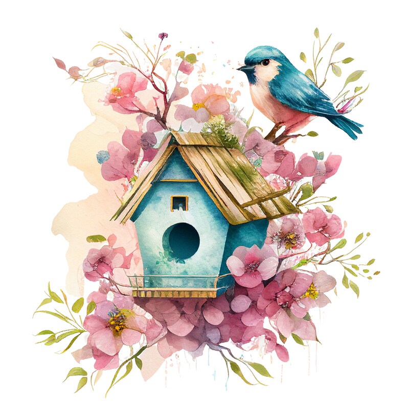 15 Watercolor Bird Houses Clipart, High Quality Transparent PNG ...