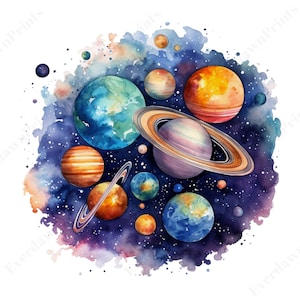 19 Outer Space Clipart Set, High Quality Transparent PNG Planets ...