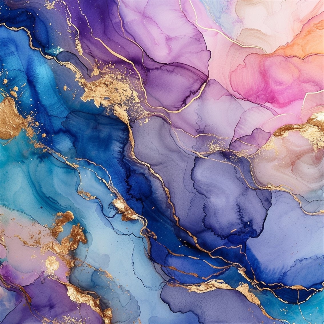 23 Marbled Texture Backgrounds, Blue and Purple Marble, Digital ...