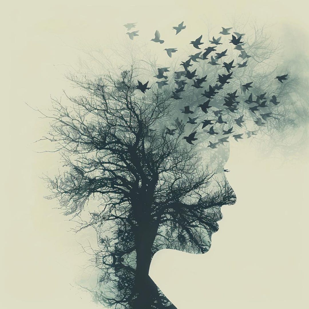 24 Tree of Thoughts Clipart, Woman Profile, Flying Birds, Nature ...