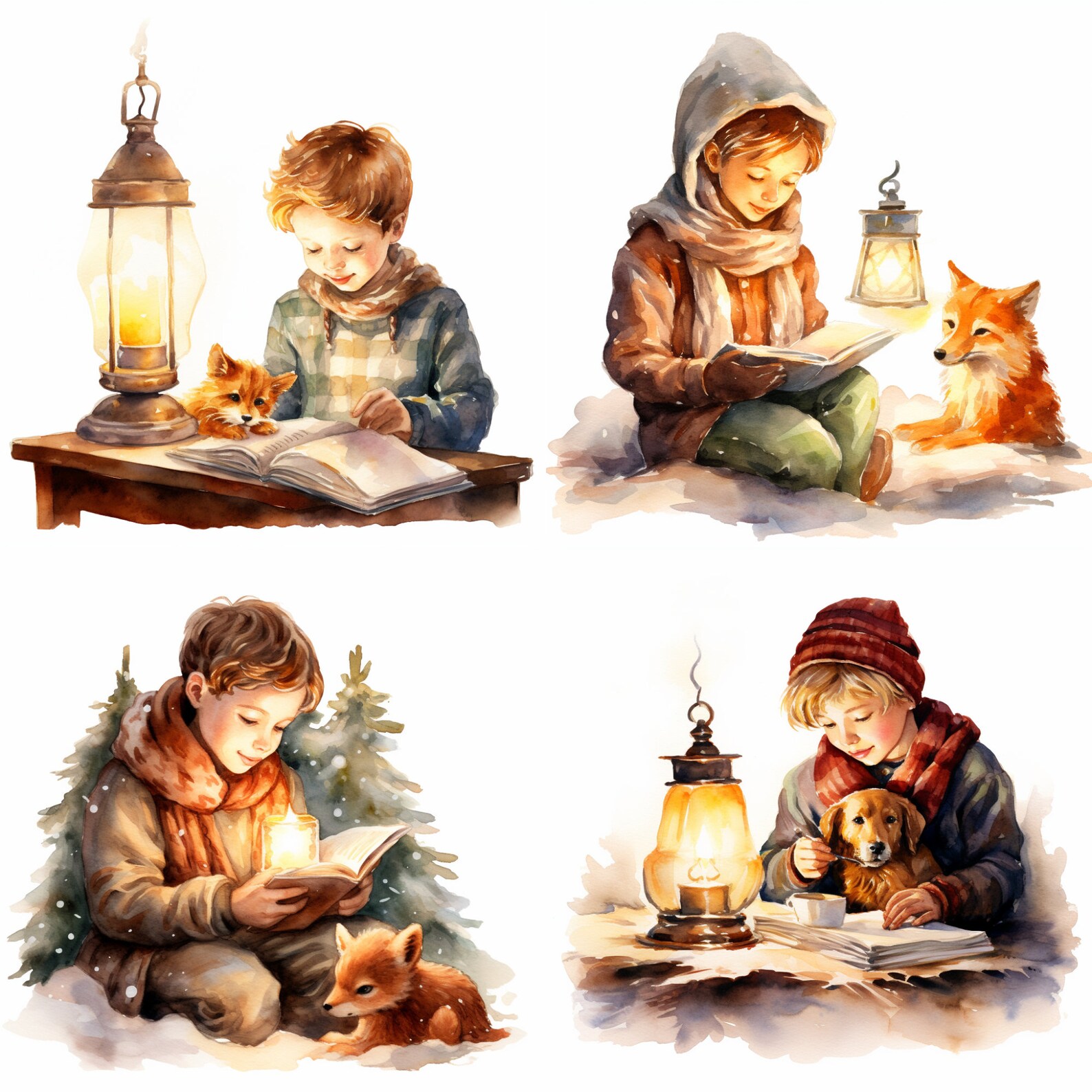 23 Cozy Holiday Reading Clipart High Quality PNG 300 Dpi - Etsy