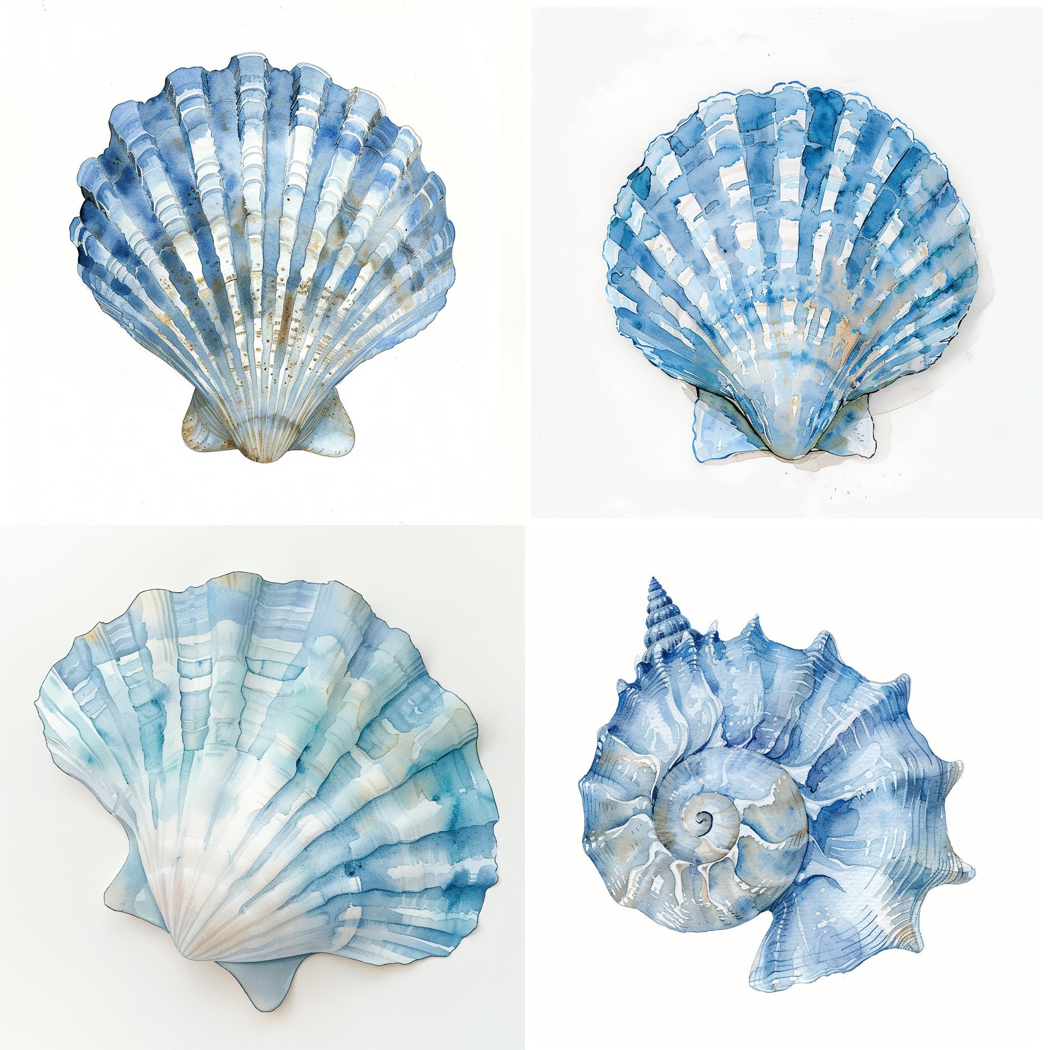 28 Large Blue Seashell Clipart, Ocean Marine Life Transparent Image ...
