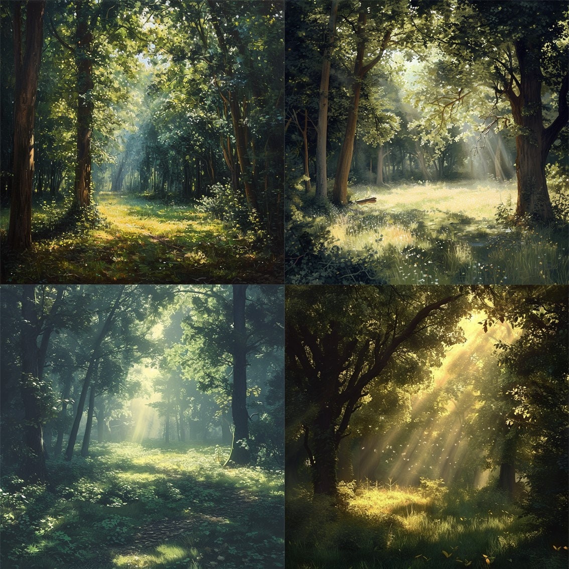 20 Enchanted Forest Digital Wallpaper, Nature Scenery Desktop ...