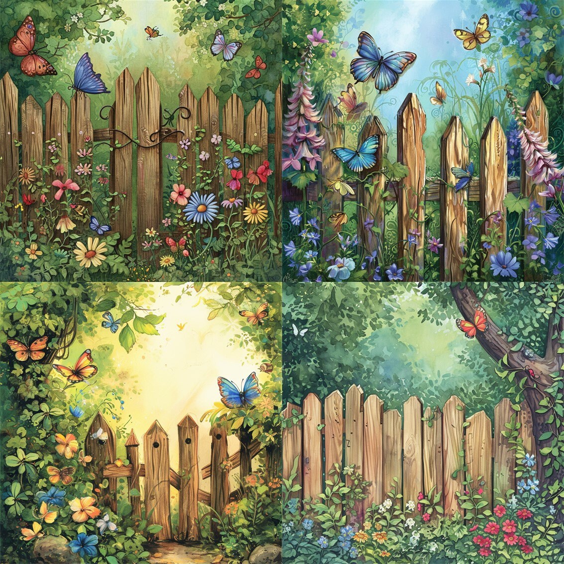 24 Enchanted Garden Fence With Fairies, Whimsical Fairy Child ...