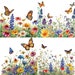 16 Watercolor Butterfly Garden Clipart, Floral Nature Artwork, Vibrant ...