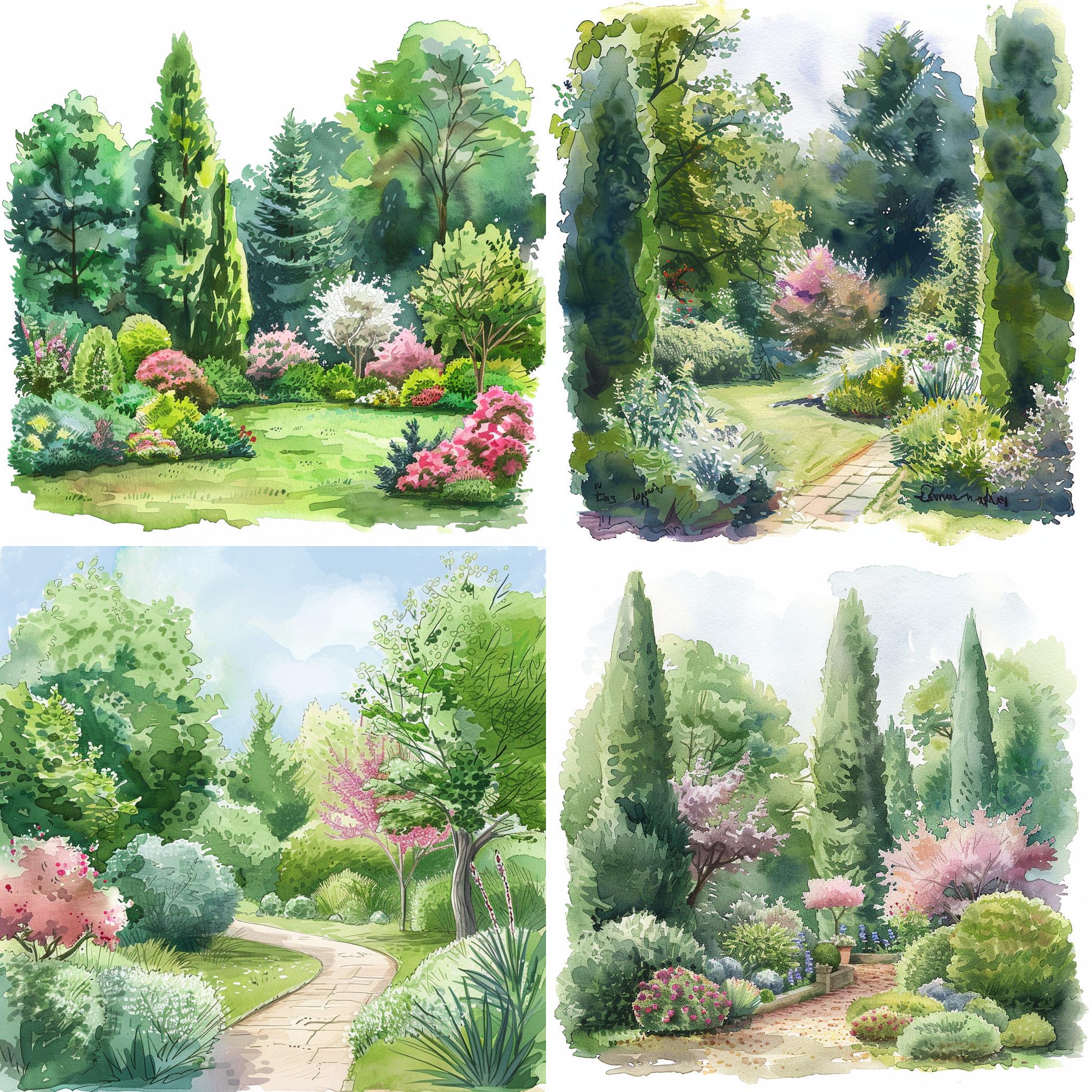 24 Watercolor Garden Clipart, Hand Painted Botanical Illustration ...